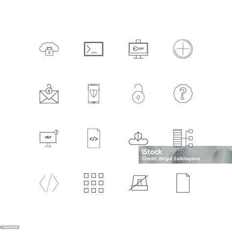 사이버 보안 선형 얇은 아이콘 설정합니다 간단한 벡터 아이콘 설명 0명에 대한 스톡 벡터 아트 및 기타 이미지 0명 네트워크 보안 디자인 Istock