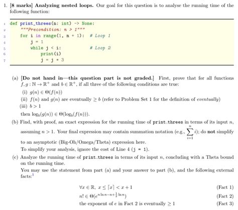 Solved 1 8 Marks Analyzing Nested Loops Our Goal For