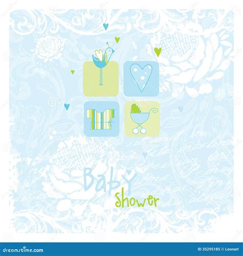 Tarjeta De Llegada Del Beb Tarjeta De La Fiesta De Bienvenida Al Beb Ilustraci N Del Vector