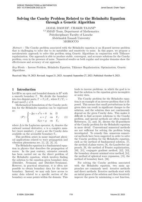 Pdf Solving The Cauchy Problem Related To The Helmholtz Equation