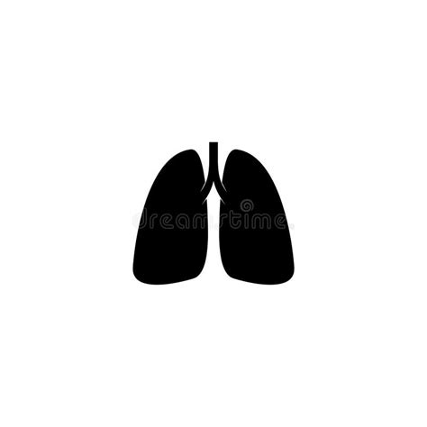 Icono Plano De Los Pulmones Humanos Aislado En Fondo Blanco Ilustración del Vector Ilustración