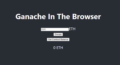 How To Run Ganache In A Browser
