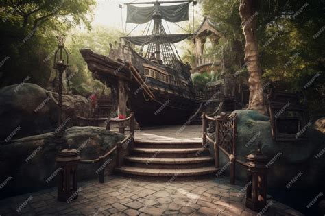 Premium Ai Image A Pirate Ship In A Forest
