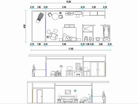 Meubles Dans La Chambre Dans Autocad Téléchargement Cad Gratuit 197