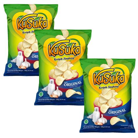 Kusuka Cassava Chips Original 180g 10 Pack Product Of Indonesia