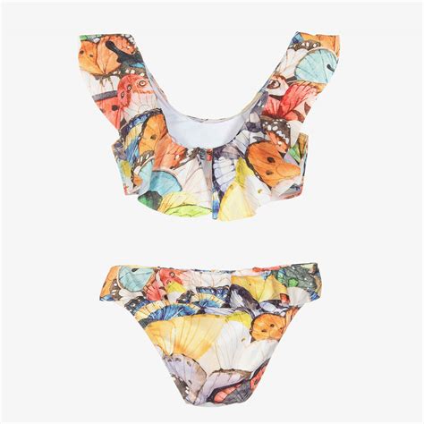 Stella Cove Teen Girls Colourful Butterfly Ruffle Bikini