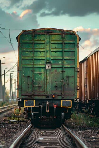 Premium Photo Freight Train On Rails Generative Ai
