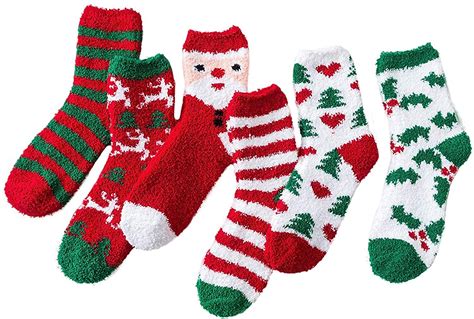 Zando Christmas Fuzzy Socks For Women Winter Cozy Socks Women Fuzzy