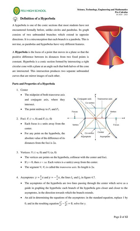 Solution Study Guide Conic Sections Hyperbola Studypool