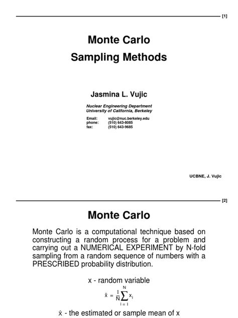 Monte Carlo Sampling Methods Pdf Monte Carlo Method Probability