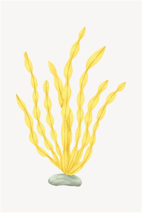 Yellow Algae Aesthetic Nature Illustration Premium Photo