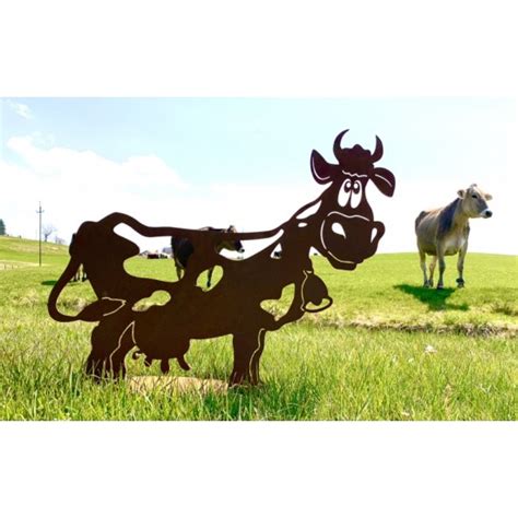 Allgäu Deko Lustige Deko Kuh Lisl 71 cm lang auf Platte groß