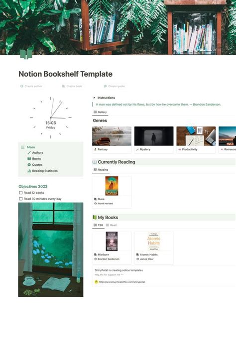 Organize Your Book Collection With Notion Bookshelf Template
