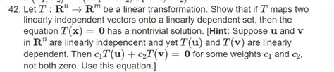 solved let t rn→rm ﻿be a linear transformation show that if