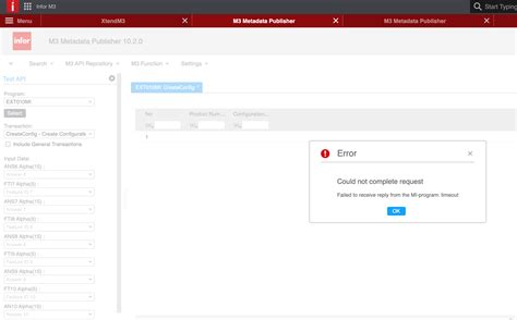 Xtend M3 Transaction Api Gets Timed Out If Pds600miinitconfig Is