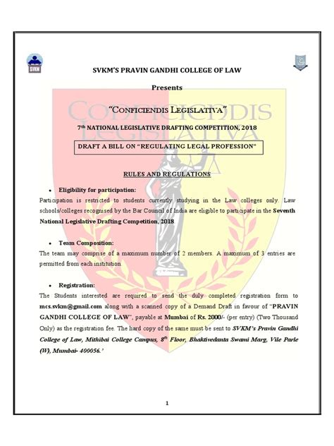 7th Legislative Drafting Competition 2018 Rules Pdf Advocate Lawyer