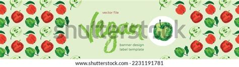 Vector Fruit Label Template Vegan Fruit Stock Vector Royalty Free