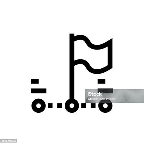 Icône De Ligne De Jalon Design Pixel Parfait Trait Modifiable Logo