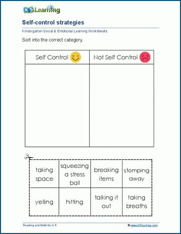 Worksheets On Self Control Worksheets Library