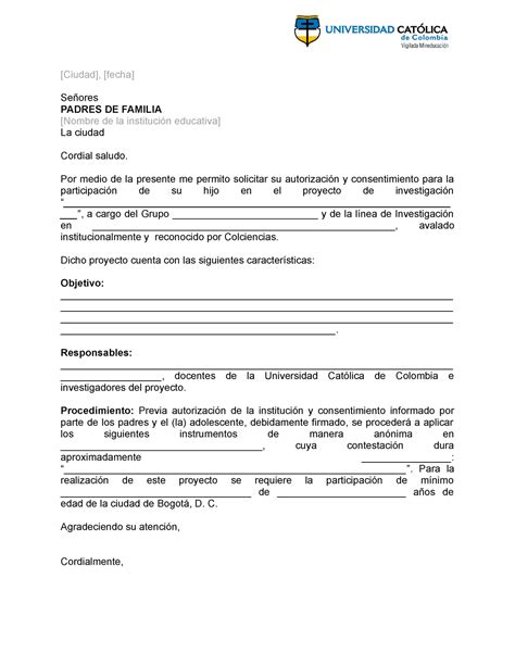 Anexo 3 Formato De Consentimiento Informado Menor Edad Ciudad