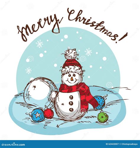 De Vrolijke Kaart Van De Kerstmisgroet Stock Illustratie Illustration