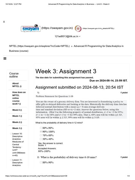 Advanced R Programming For Data Analytics In Business Unit 6 Week 3 Pdf Statistics