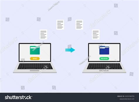File Transfer Between Two Laptop Using Stock Vector Royalty Free Shutterstock