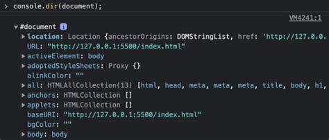 Printing Dom Elements As Javascript Objects