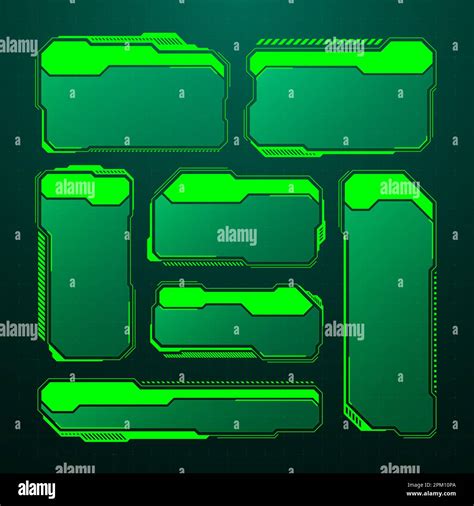 Green Futuristic Hud Ui Elements Sci Fi User Interface Text Boxes