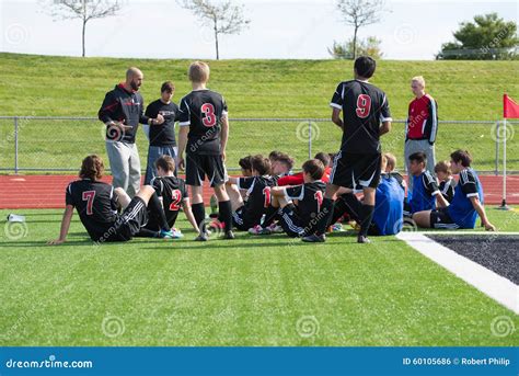 High School Soccer Coach Speaks To His Team Editorial Photo Image Of School Teenagers 60105686