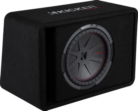 Kicker Compr 12 Dual Voice Coil 2 Ohm Loaded Subwoofer Enclosure Black