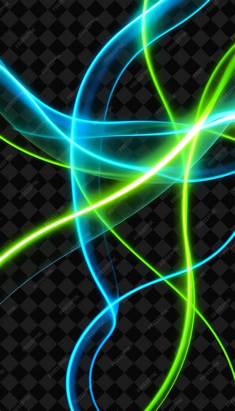Spectral Ribbons Undulating Bands Of Electric Blue And Neon Gr Y2k