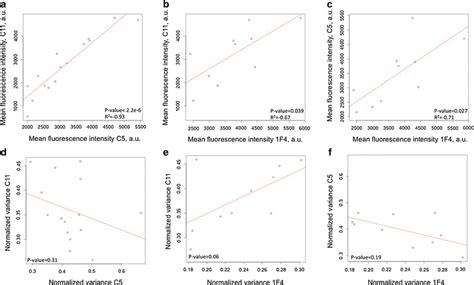 Correlation Test Of The Mean Fluorescence Intensity Mfi And The Download Scientific Diagram