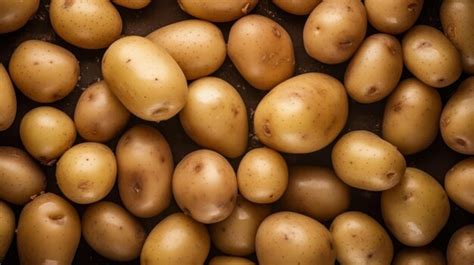 Premium Ai Image Fresh Organic Potatoes Vegetable Horizontal Background