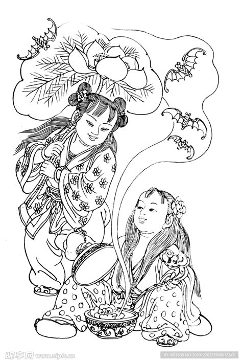 和合二仙设计图绘画书法文化艺术设计图库昵图网