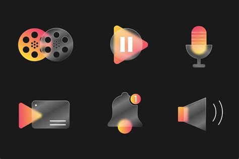 Premium Vector Icon Gradient Style Glassmorphims