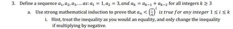 solved 3 define a sequence a1 a2 a3 … as a1 1 a2 3 and