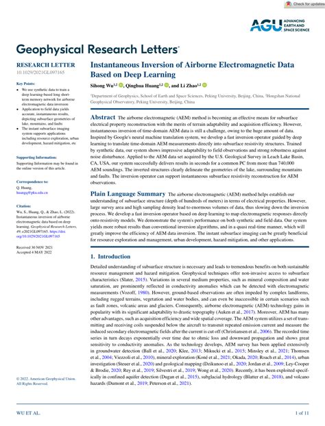 Pdf Instantaneous Inversion Of Airborne Electromagnetic Data Based On