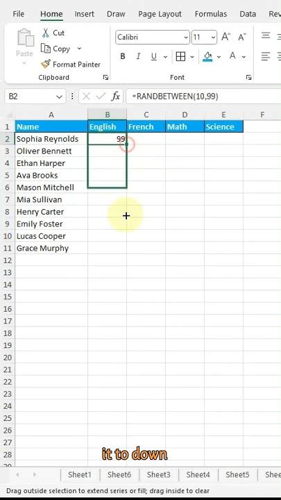 Randbetween Function In Excel Shorts Youtube