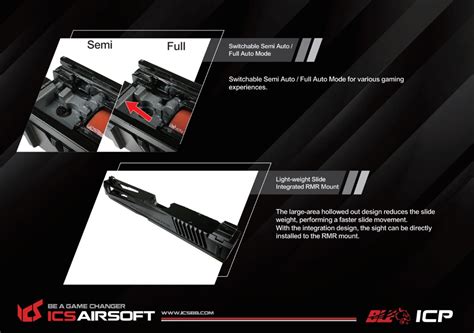 Ics Ble Icp Optics Ready Full Auto Gbb Pistol 007 Airsoft Ltd