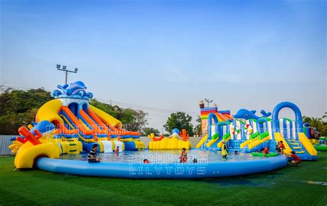 Frog Inflatable Water Park With 3 Pools Price