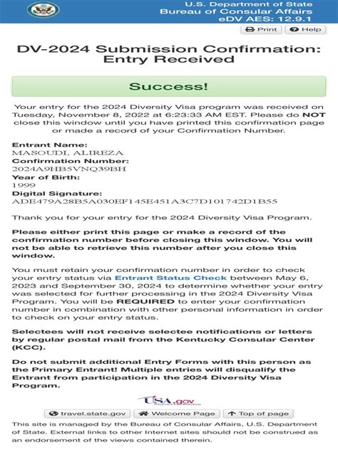 Electronic Diversity Visa Program Pdf