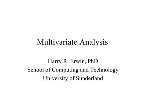 Ppt Multivariate Analysis Powerpoint Presentation Free Download Id