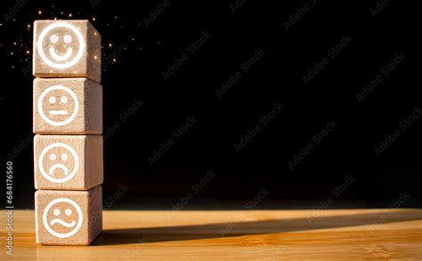 Wooden Cube Target Customer Evaluation Indicator Rating Print Screen Wooden Cube Block Since