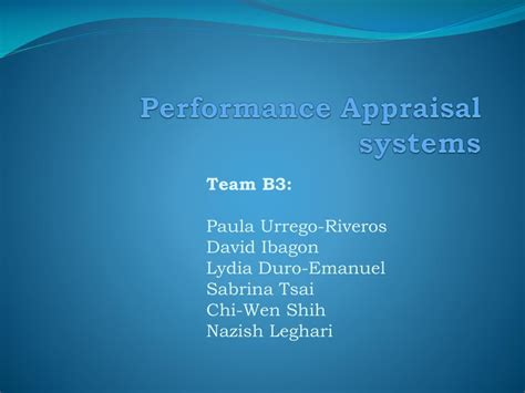 PPT Performance Appraisal Systems PowerPoint Presentation Free Download ID