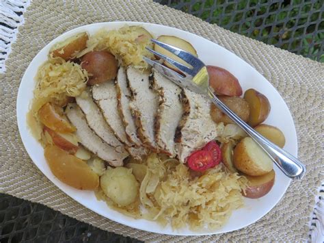 Crock Pot Pork Loin Roast With Potatoes Apples And Sauerkraut Beyondgumbo