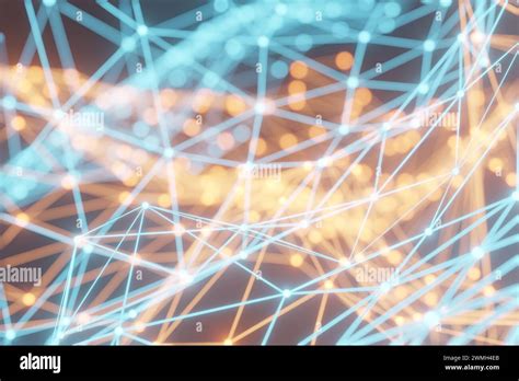 Digitally Generated Abstract Render Visualization Of A Neural Network