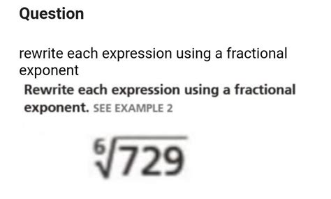 Solved Rewrite Each Expression Using A Fractional Exponent