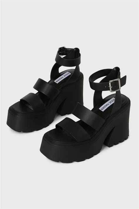 Steve Madden Abbot Sandals Lug Sole Sandals Ankle Strap Heels Lulus