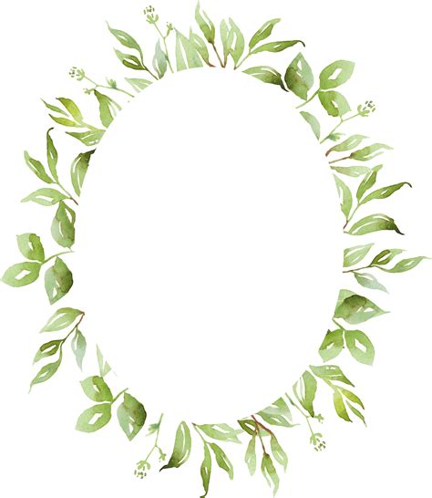 Watercolor Greenery Frame 22156995 Png